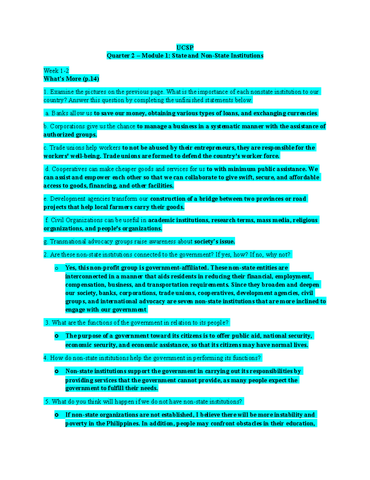 UCSP quarter 2 - allow - UCSP Quarter 2 – Module 1: State and Non-State ...