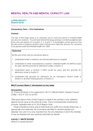 [Solved] What is the 4 stage capacity test - mental health law - Studocu