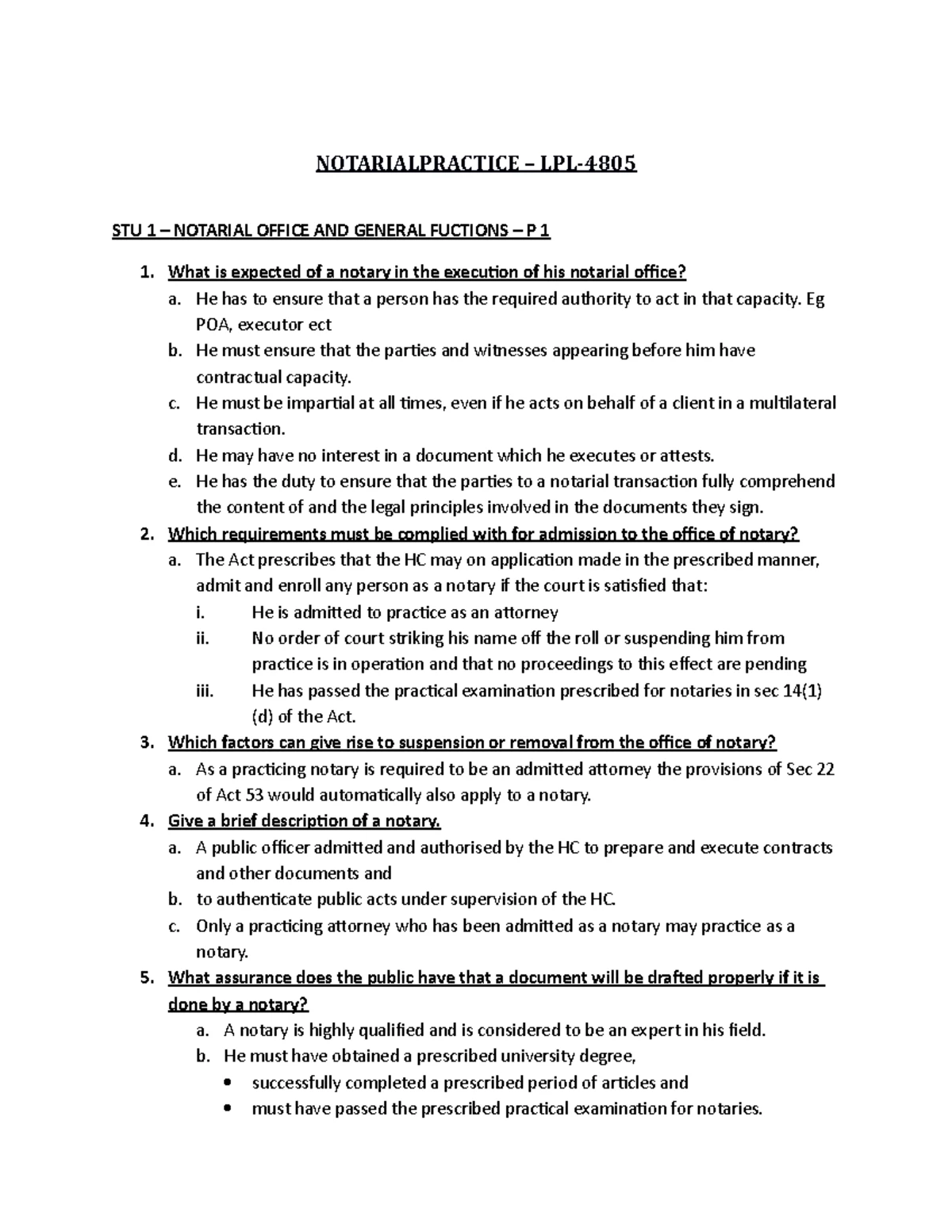 Notarial practice - SECTIONAL TITLES: & Notarial Deeds ACTS ...