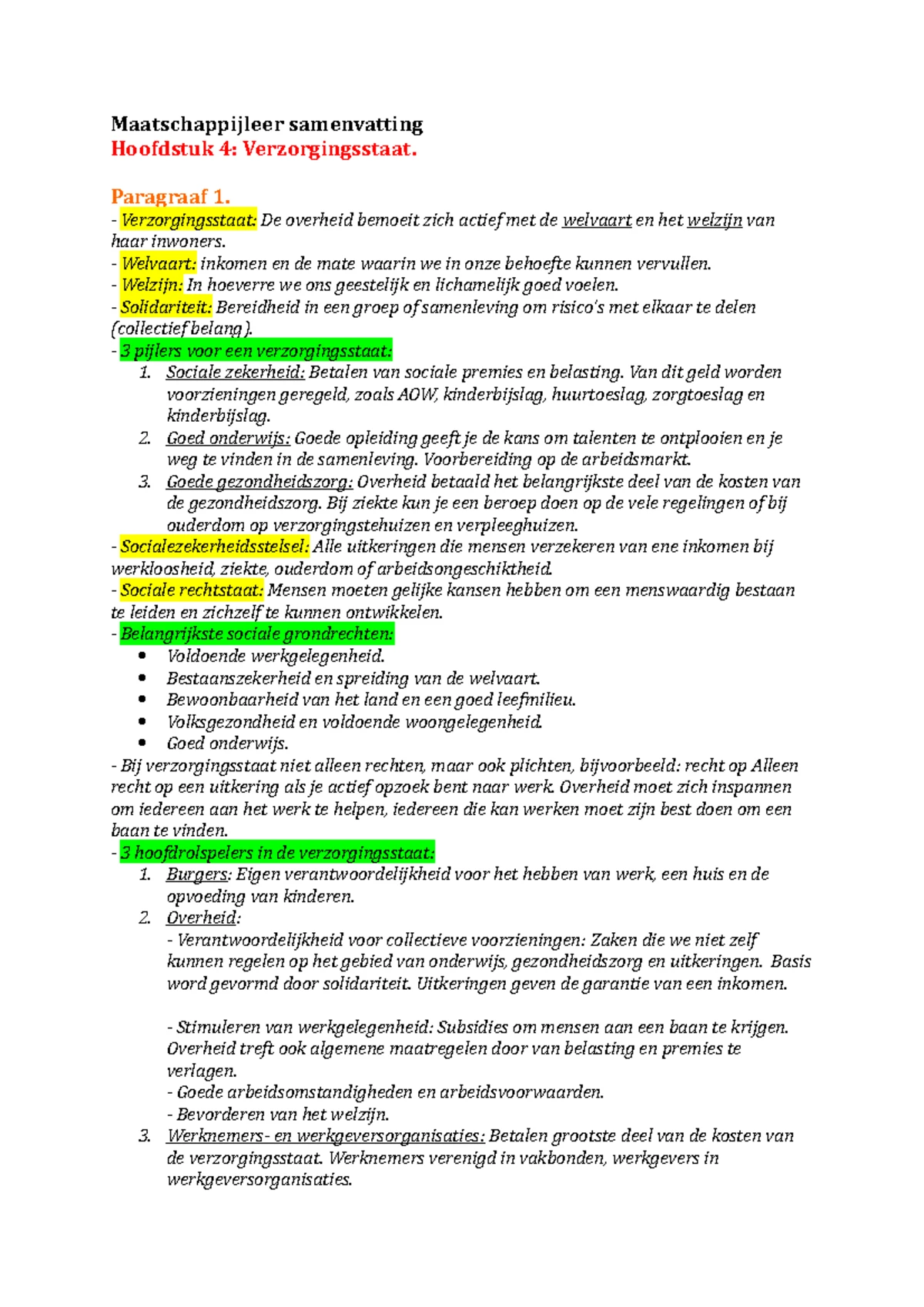 Maatschappijleer Hoofdstuk 4 - Samenvatting Pluriforme Samenleving - Studeersnel