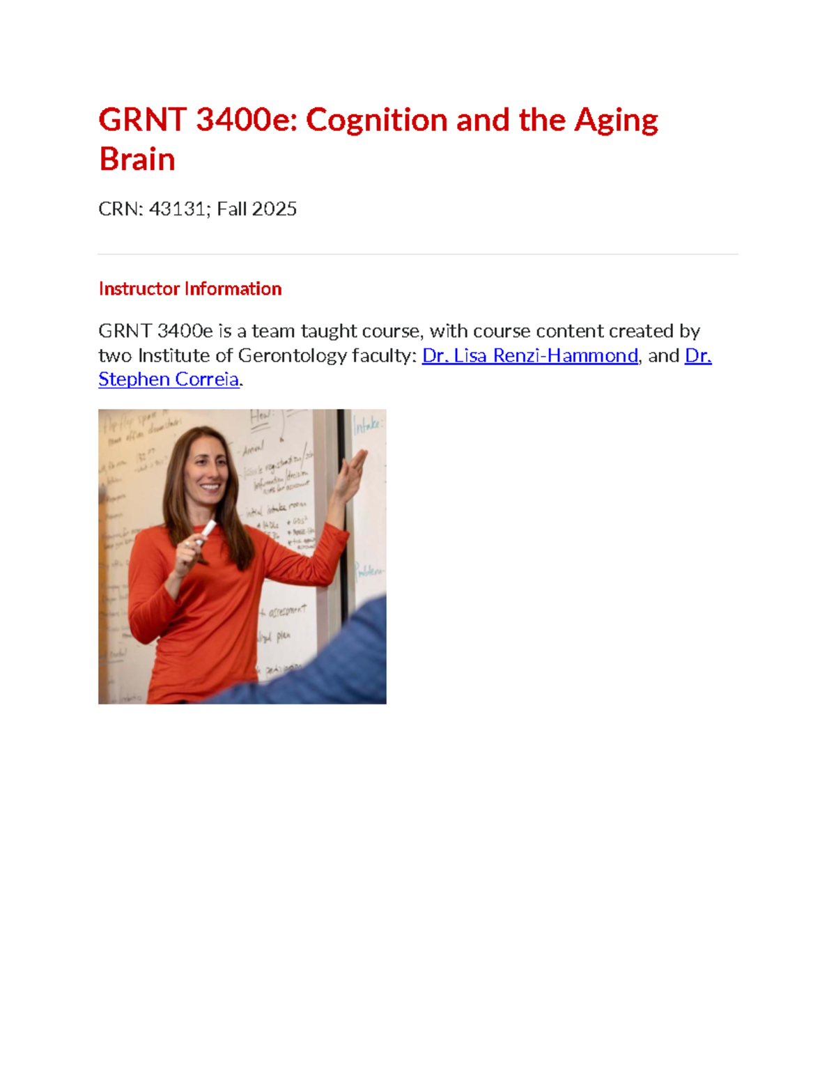 GRNT 3400e: Cognition and Aging Brain Syllabus - Fall 2025 - Studocu