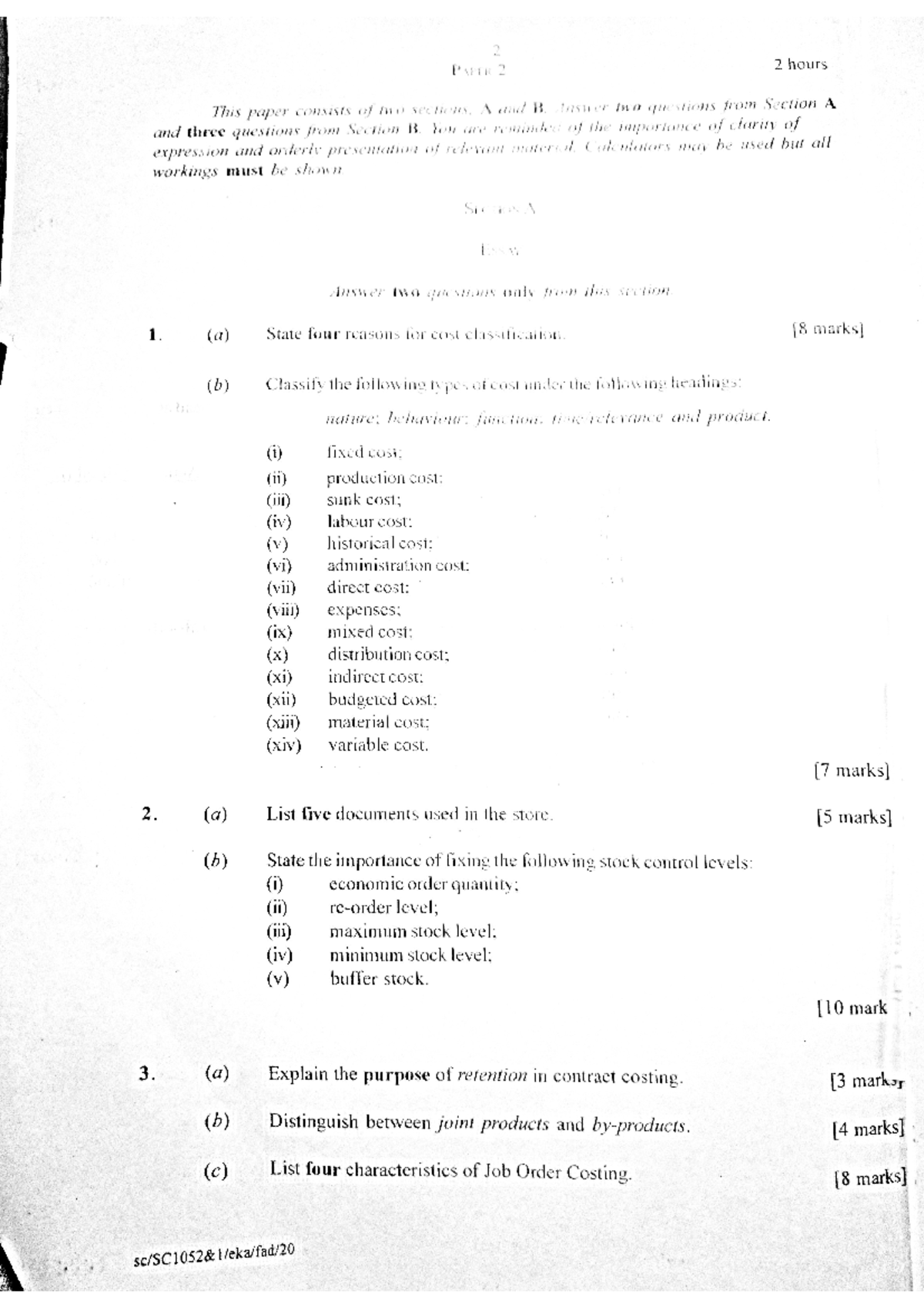 COST Accounting WASSCE 2020 Theory & Practical Q&A Guide - Studocu