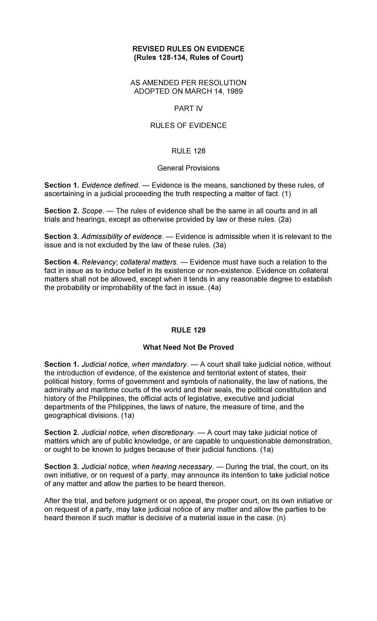 Revised Rules ON Evidence - REVISED RULES ON EVIDENCE (Rules 128-134 ...