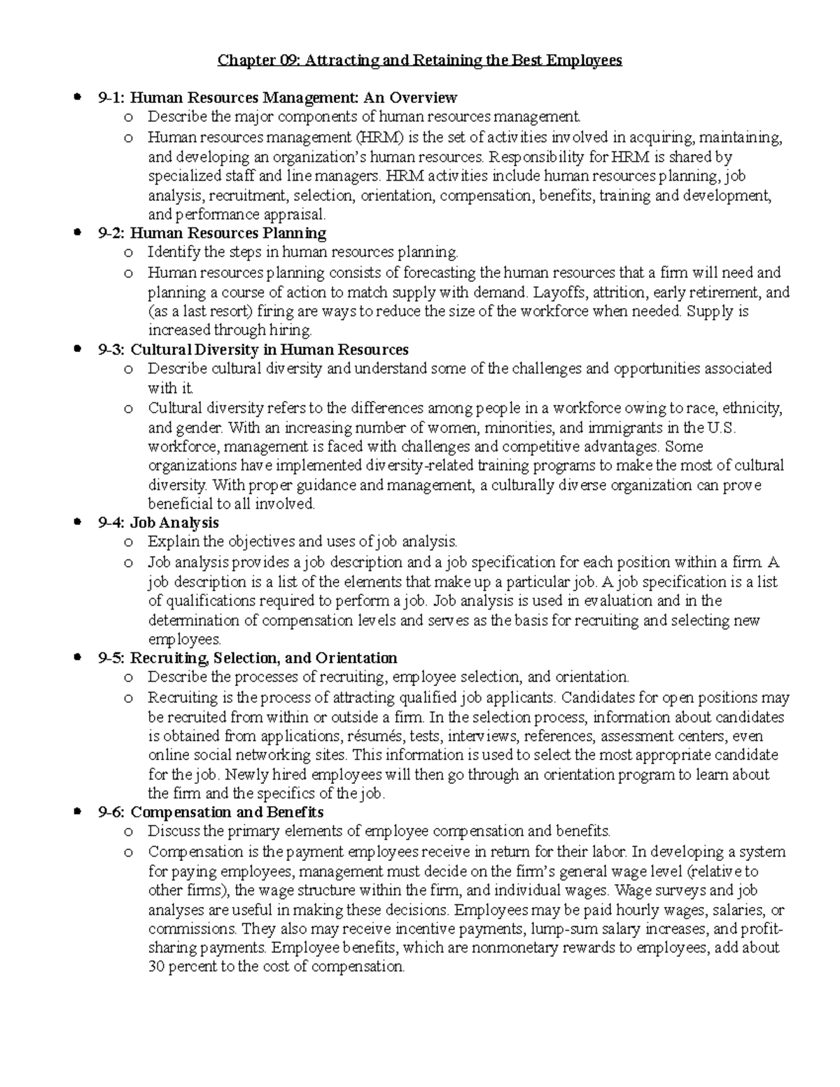 20. OL 501 - Module Six Notes - Chapter 09: Attracting and Retaining ...