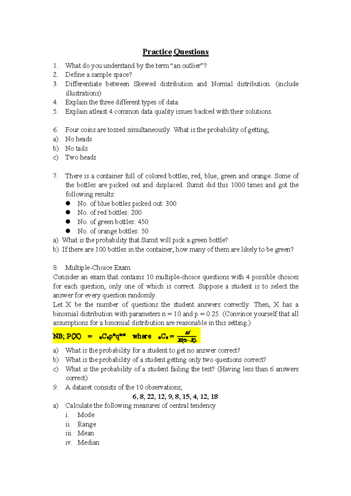 Practice Questions - Practice Questions What do you understand by the ...