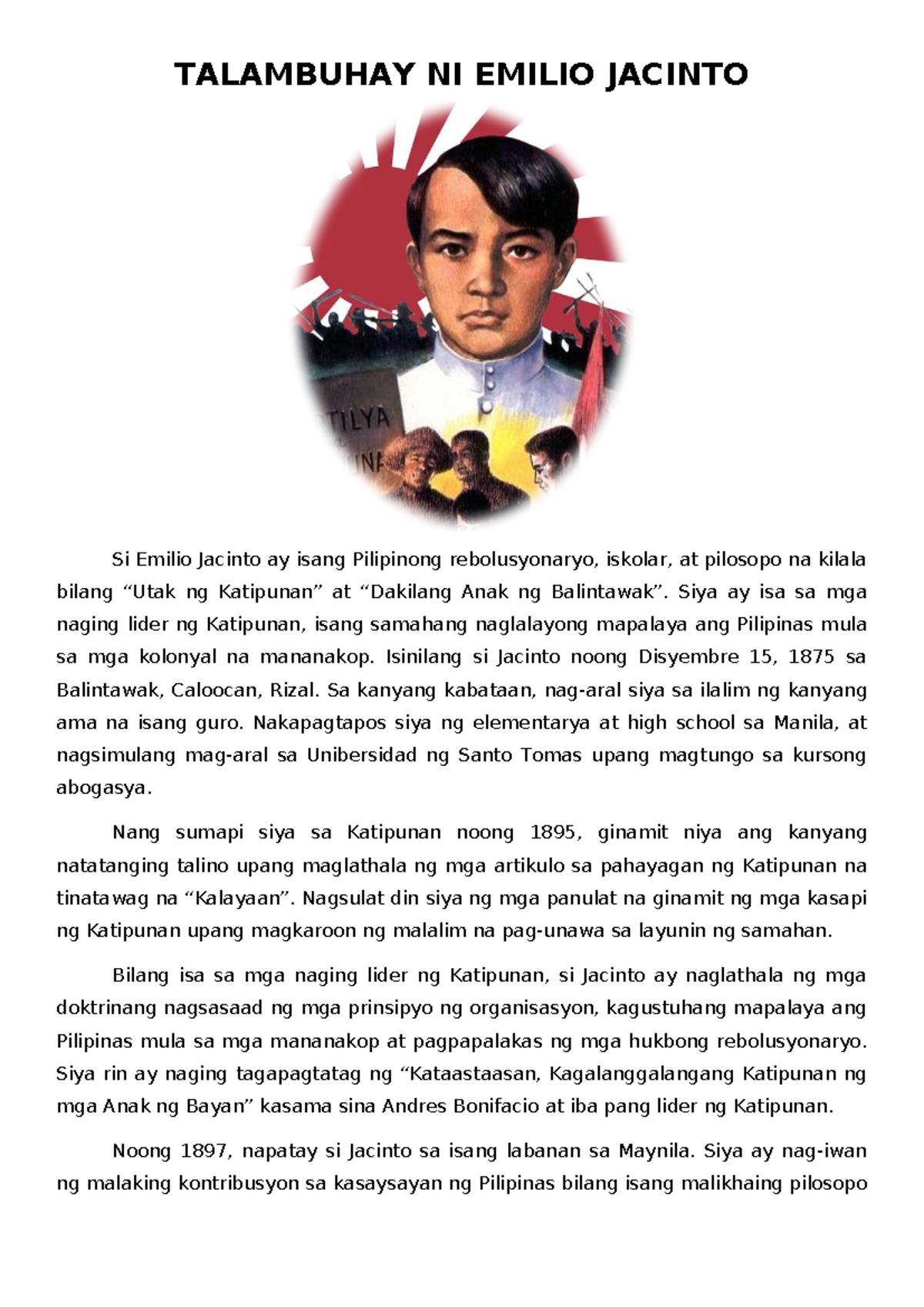 Talambuhay Ng Mga Bayaning Pilipino Talambuhay Ng Mga Mga Bayani Ng