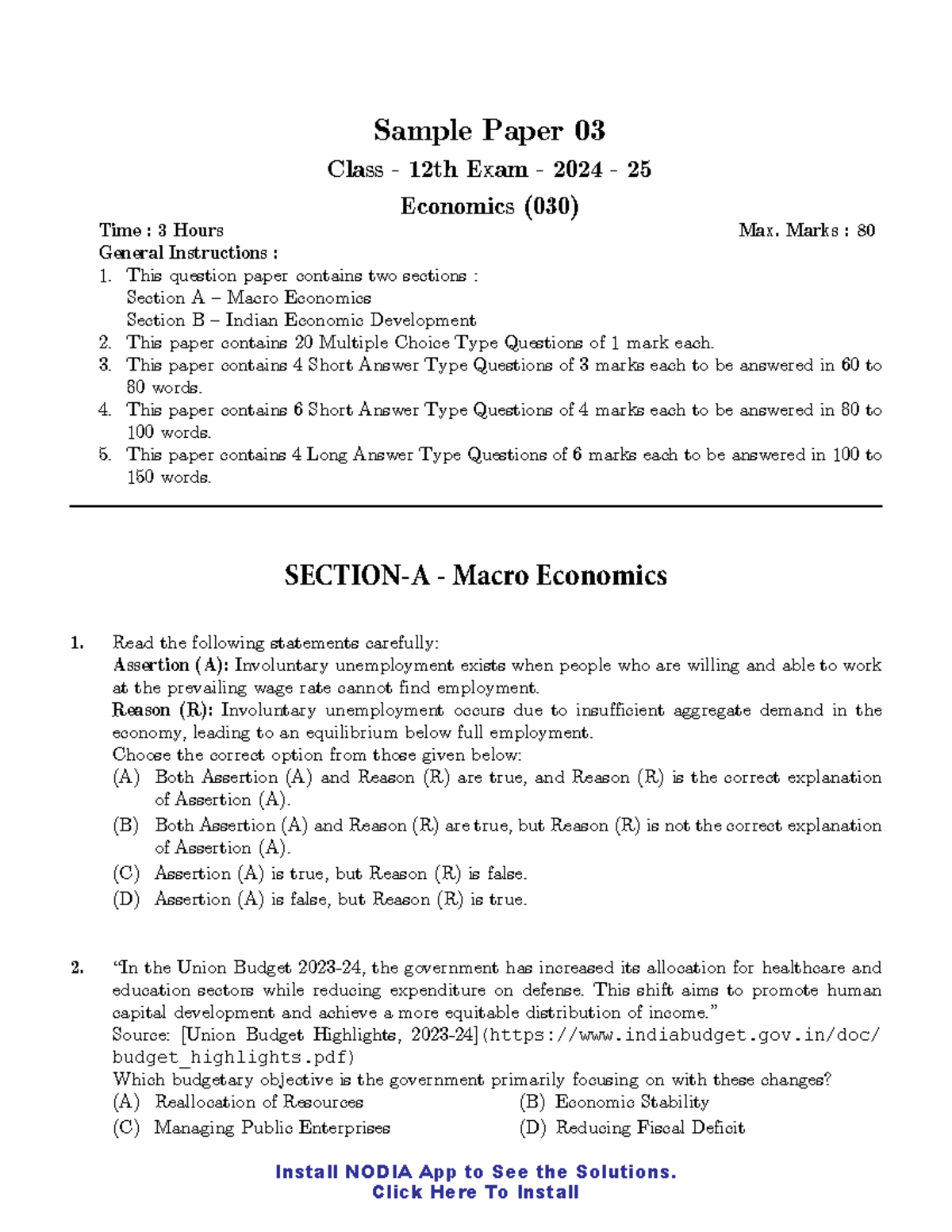 Cbleecpu 03 - Study Material - Page 1 Sample Paper 03 Install NODIA App ...