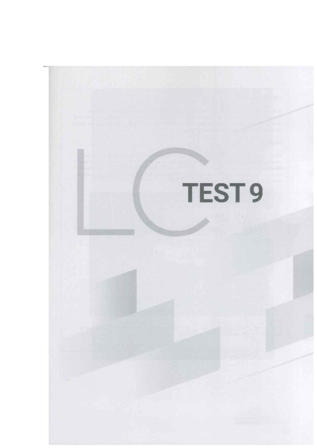 LC TEST 9 - Listening Test Overview and Instructions - Studocu