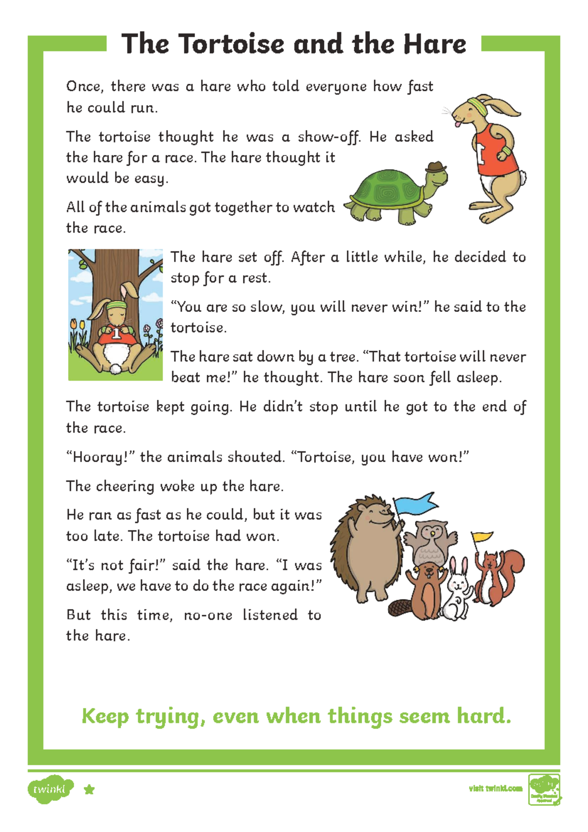The Tortoise and the Hare: A Timeless Fable - Studocu