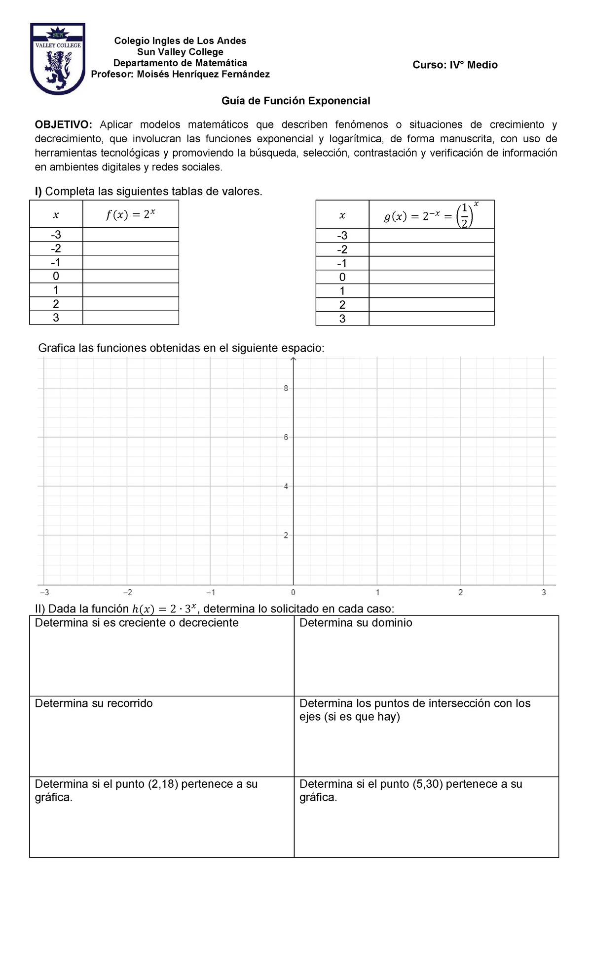 Guía de Función Exponencial - Matemáticas Medio - Studocu