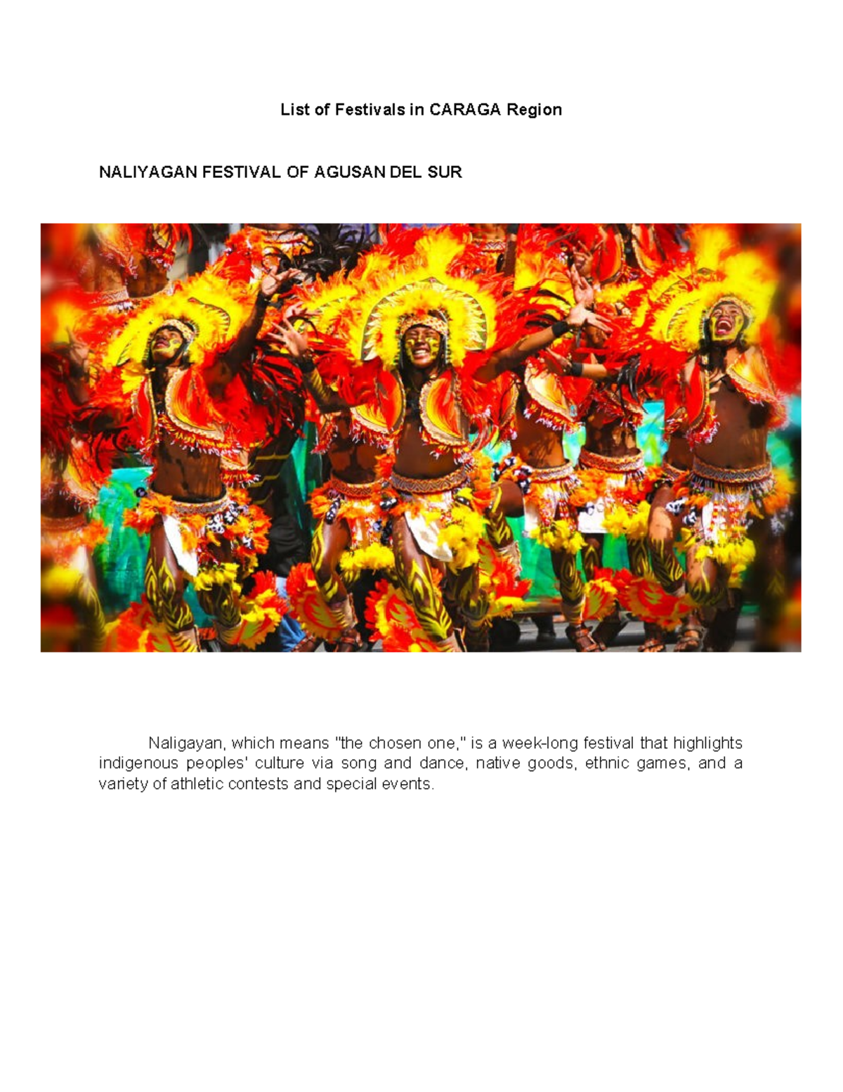 List of festivals in CARAGA region: Naliyagan, Kahimunan, and Maradjaw ...