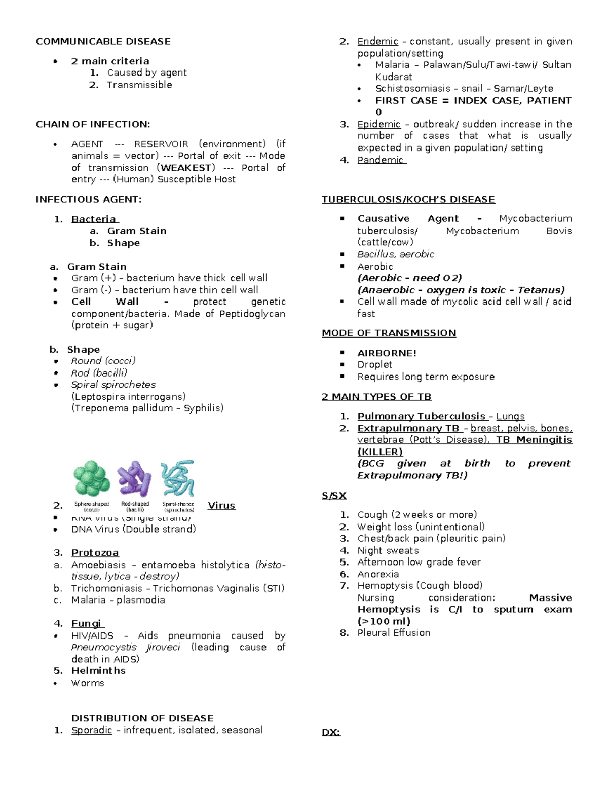 Communicable Disease Lecture Notes: Key Concepts and Essentials - Studocu