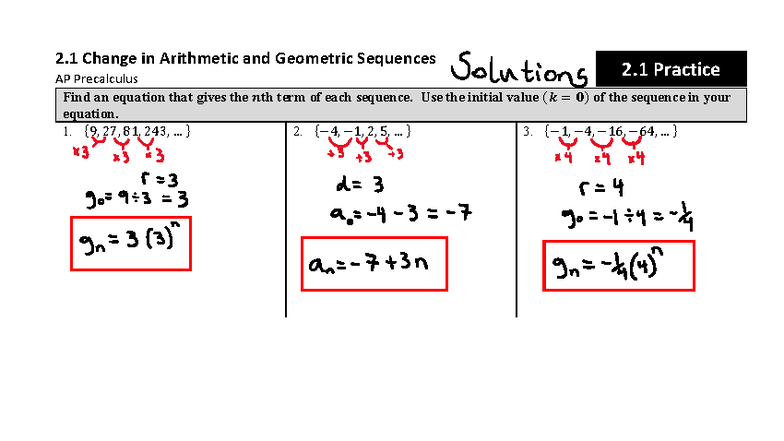 AP Precalculus 2.1 Classwork: Sequences & nth Term Equations - Studocu