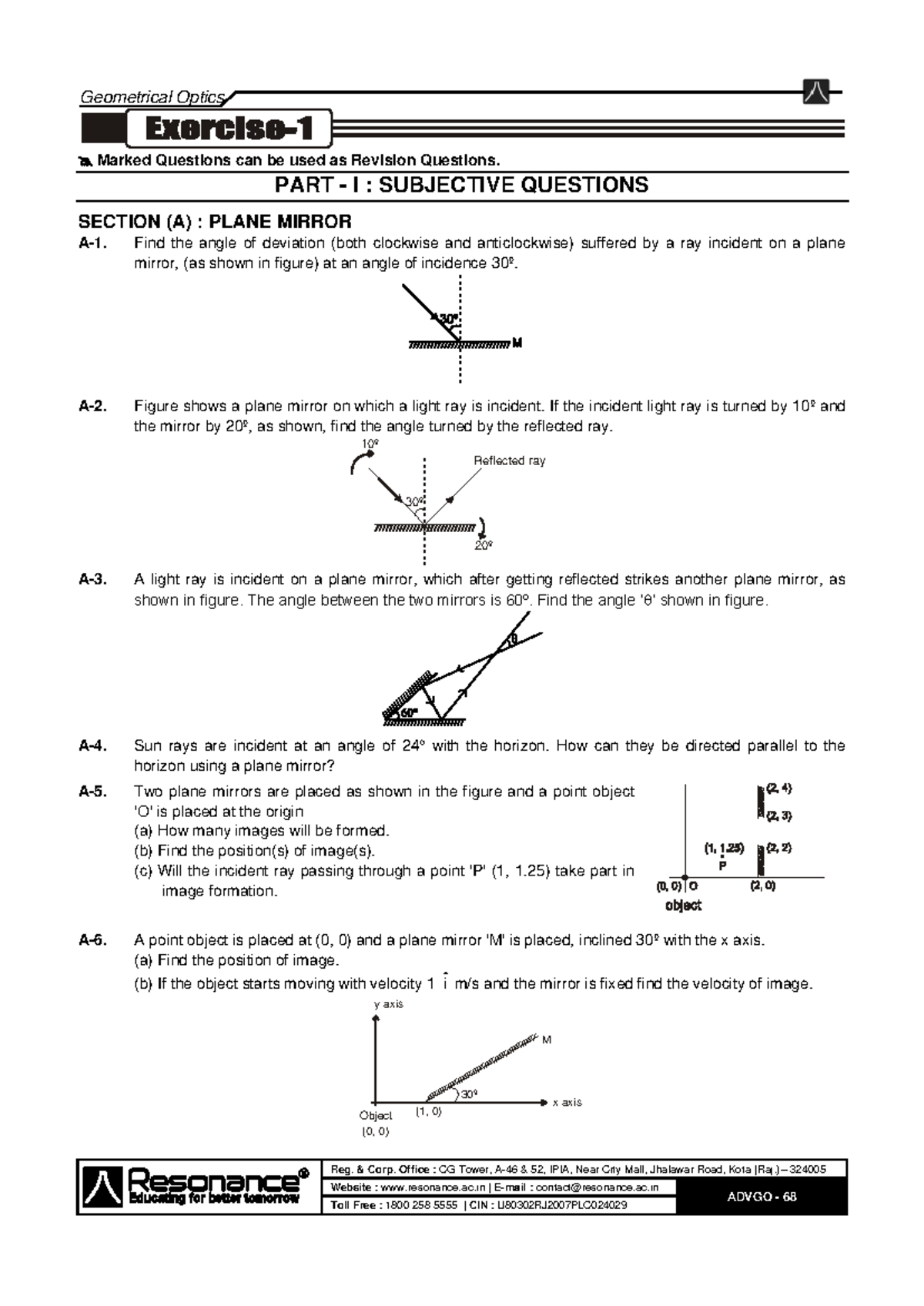 Geometrical Optics Exercises: Marked Questions for Revision - Studocu