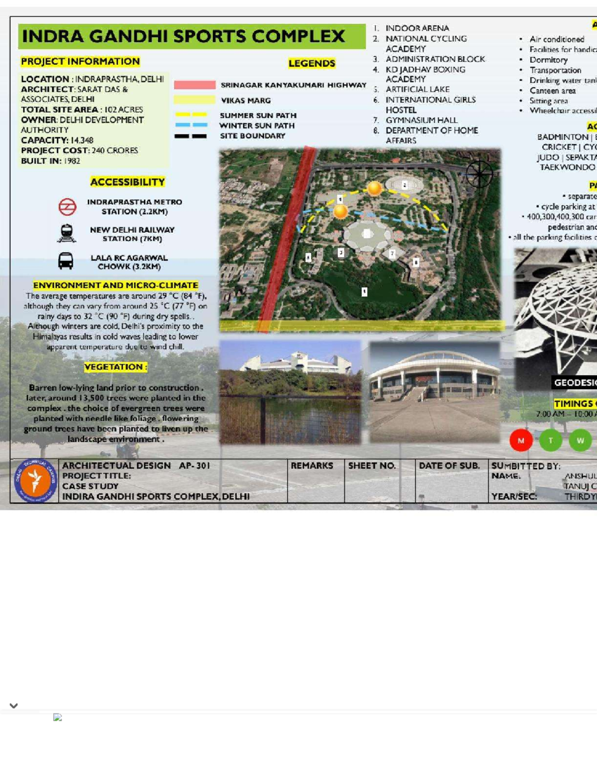 Indira gandi sports complex - Architecture engineering - Studocu