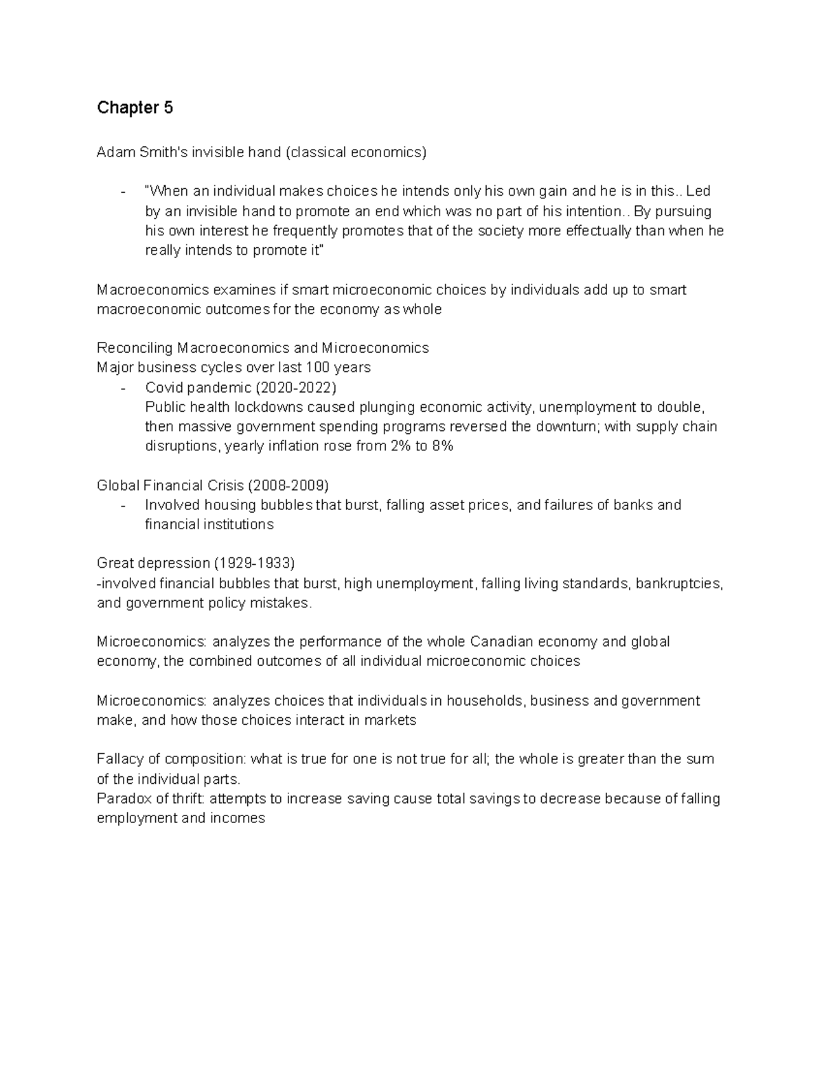 ECN 204 Chapter 5: The Invisible Hand in Macroeconomics and ...