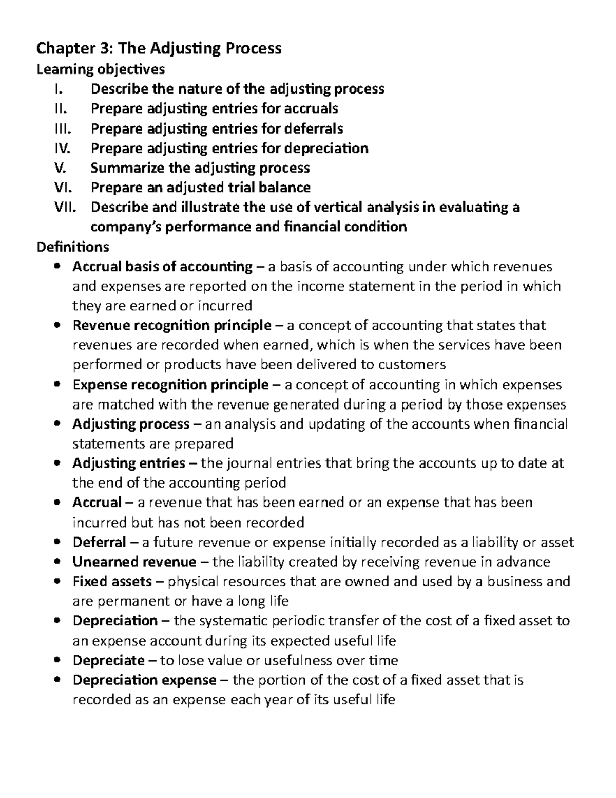 Chapter 3 Notes: Understanding the Adjusting Process in Accounting ...