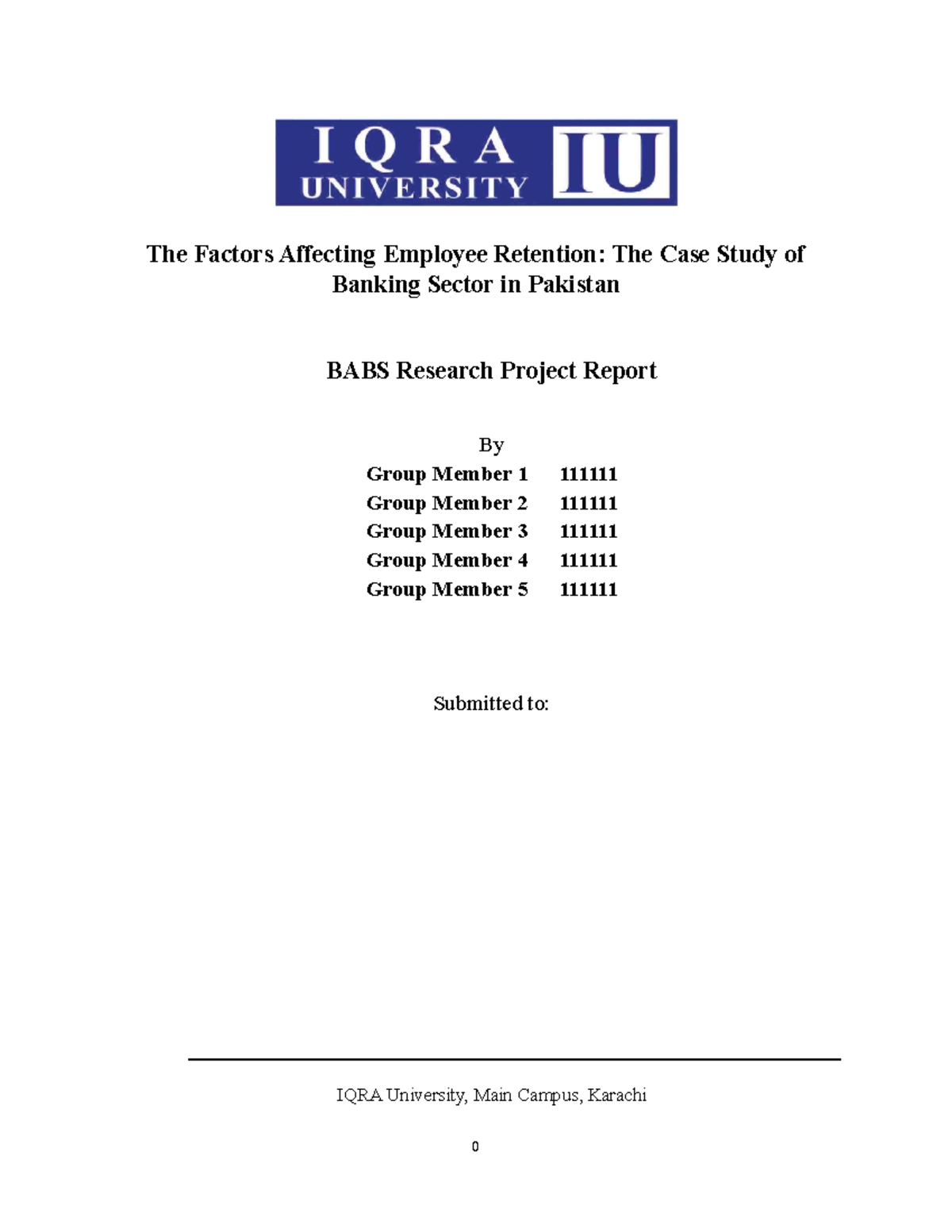 Sample Report for BBA Research Project - Research Methods - IU - Studocu