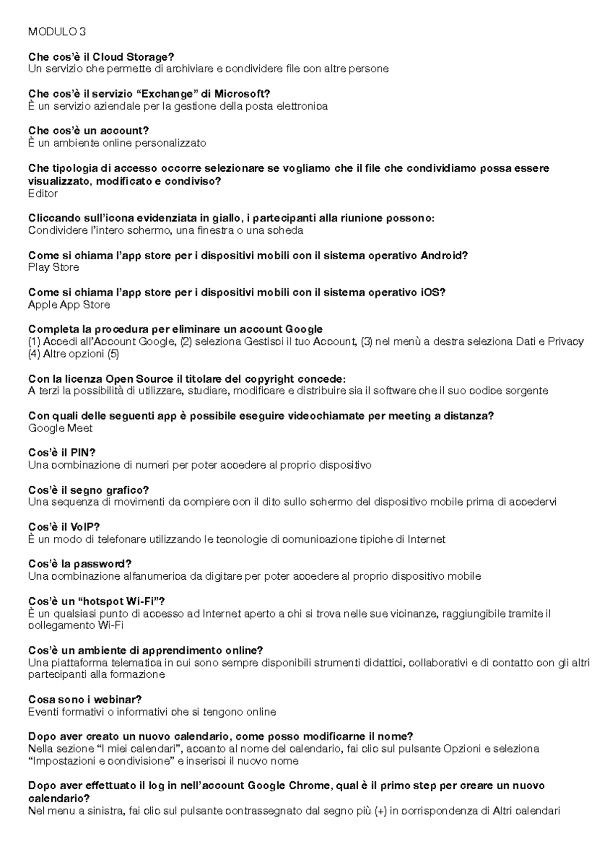Modulo 1 - Domande e Risposte su Windows 11 e Sicurezza Informatica - Studocu