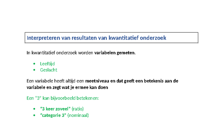 EBP MH2 - Interpreteren van Resultaten in Kwantitatief Onderzoek - Studocu