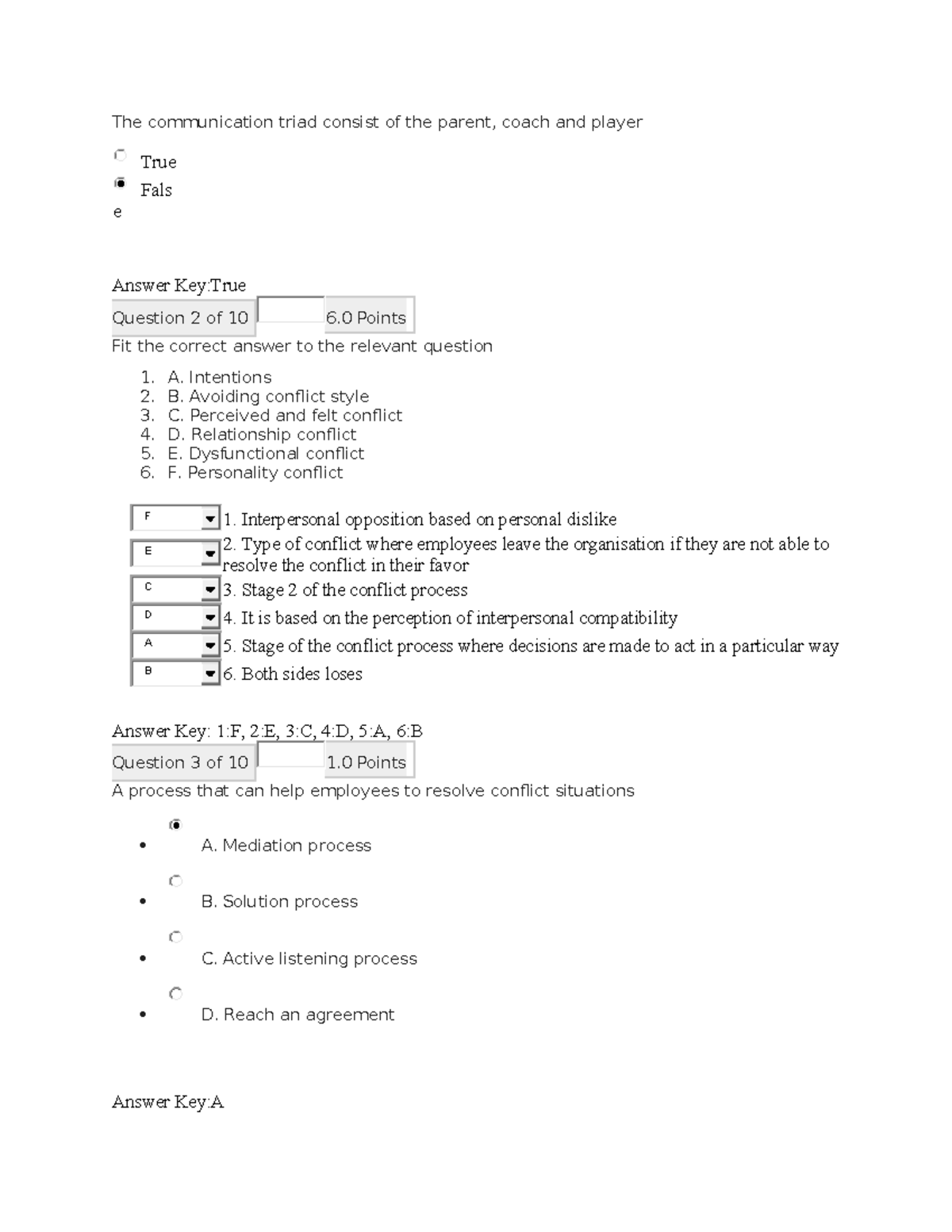 Efundie 3 - Test 3: Communication Triad & Conflict Resolution Answers ...