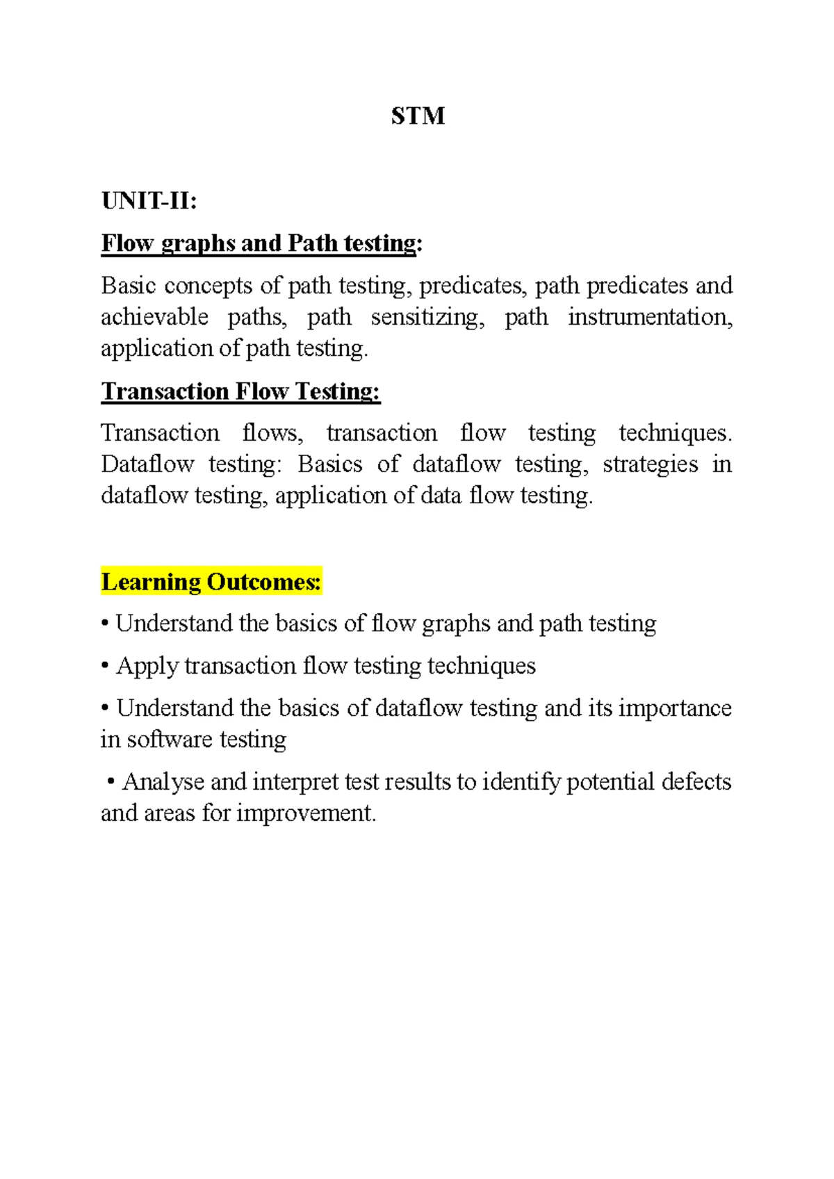 STM-UNIT 4-Notes - NIl - UNIT IV: Paths, Path products and Regular ...
