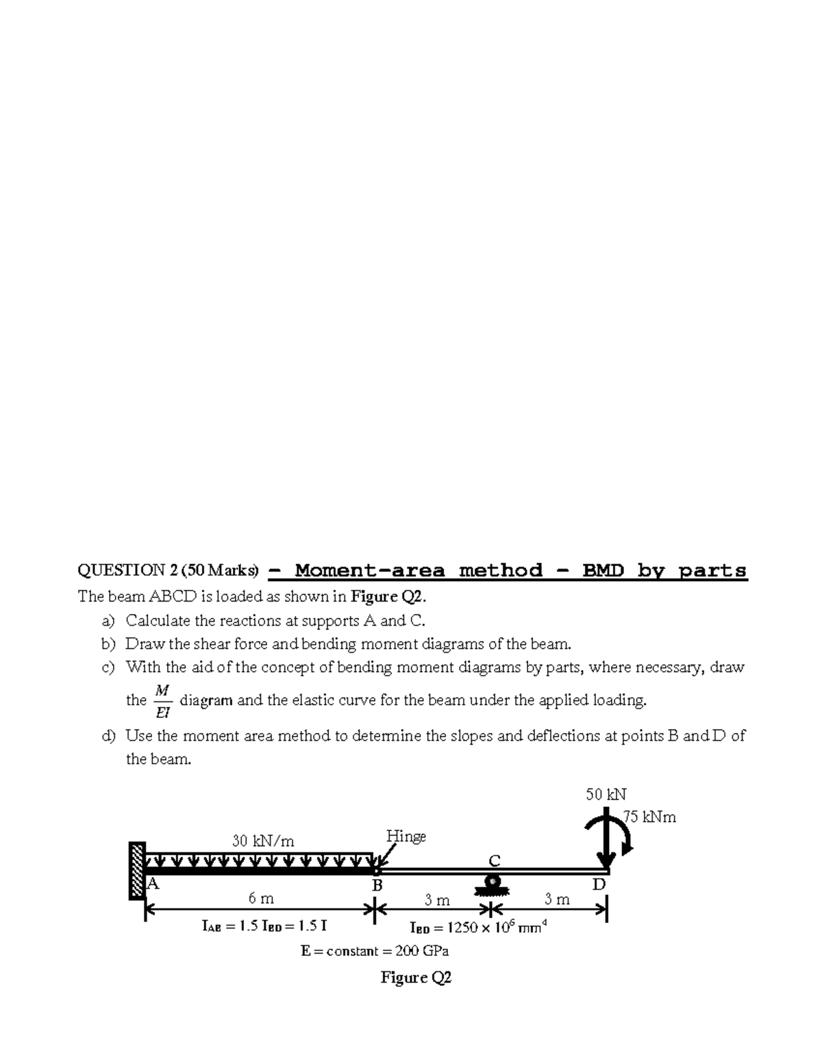 CCB 331 Quiz No. 2: Moment-Area Method for Beam Analysis - Studocu