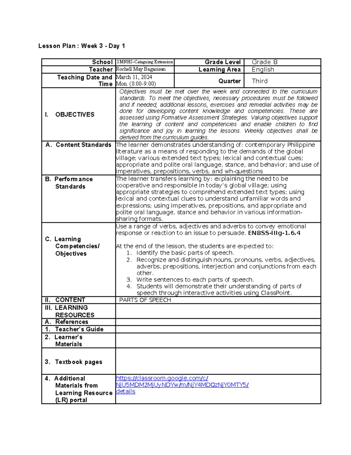 Detailed- Lesson-PLAN-week 2 CPAR - Copy - DETAILED LESSON PLAN (DLP) DLP NO. LEARNING AREA ...