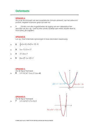 Oefentoets 3H1 Hoofdstuk 3: Analyse van Functies en Grafieken - Studeersnel