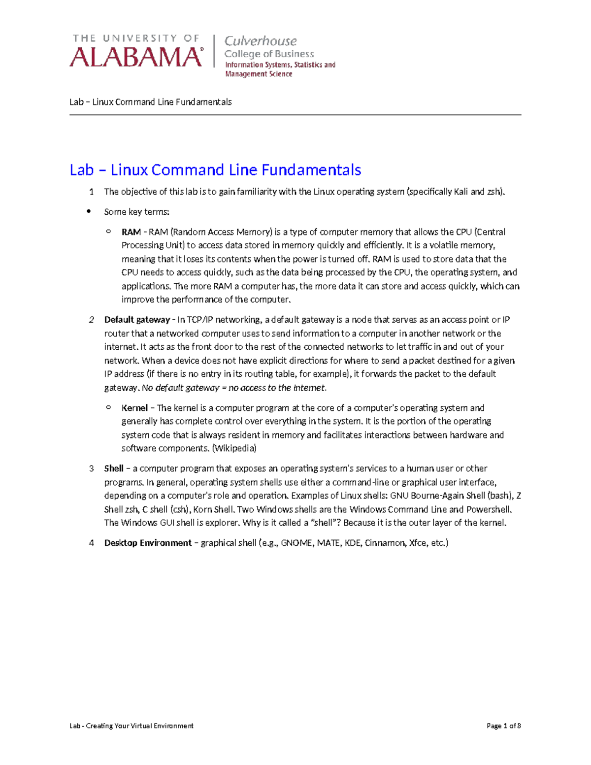 Lab 02 - Linux Command Line Fundamentals: Exploring Kali & Zsh - Studocu