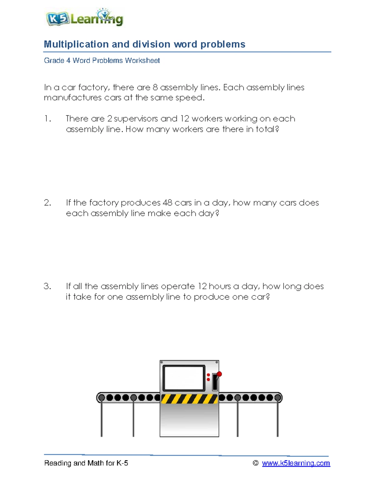 Grade 4 Math: Mixed Multiplication & Division Word Problems Worksheet ...
