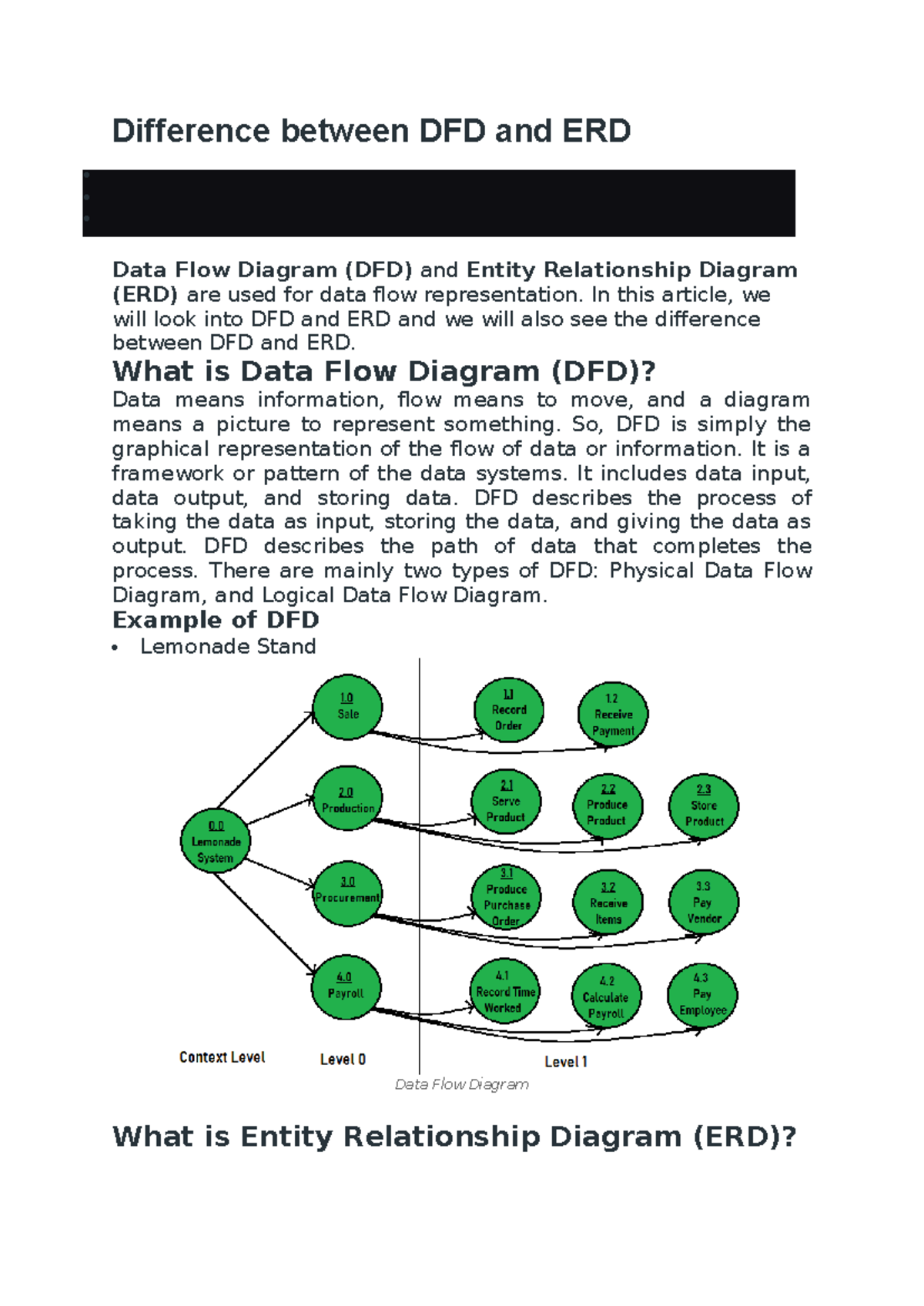"SE Unit 2 Notes: DFD vs ERD, Decision Tables, and SRS Checklist" - Studocu