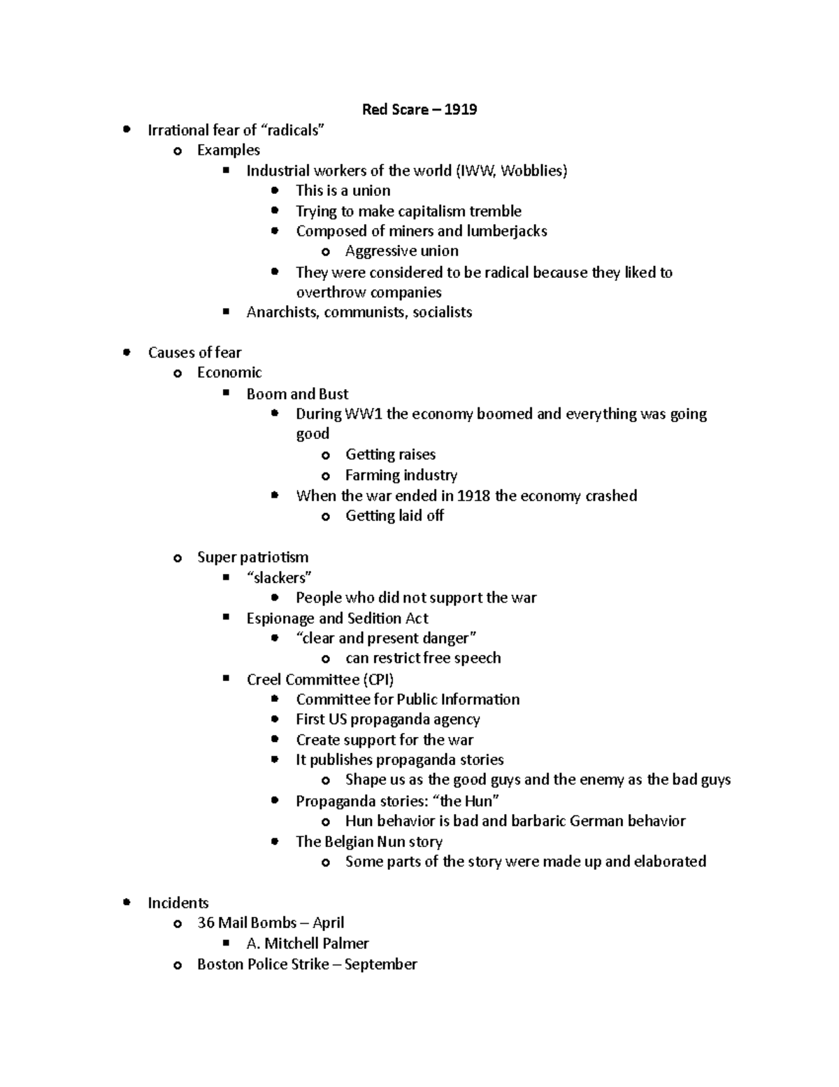 Exam 3 Study Guide: Red Scare, 1920s Modernism, and Great Depression ...