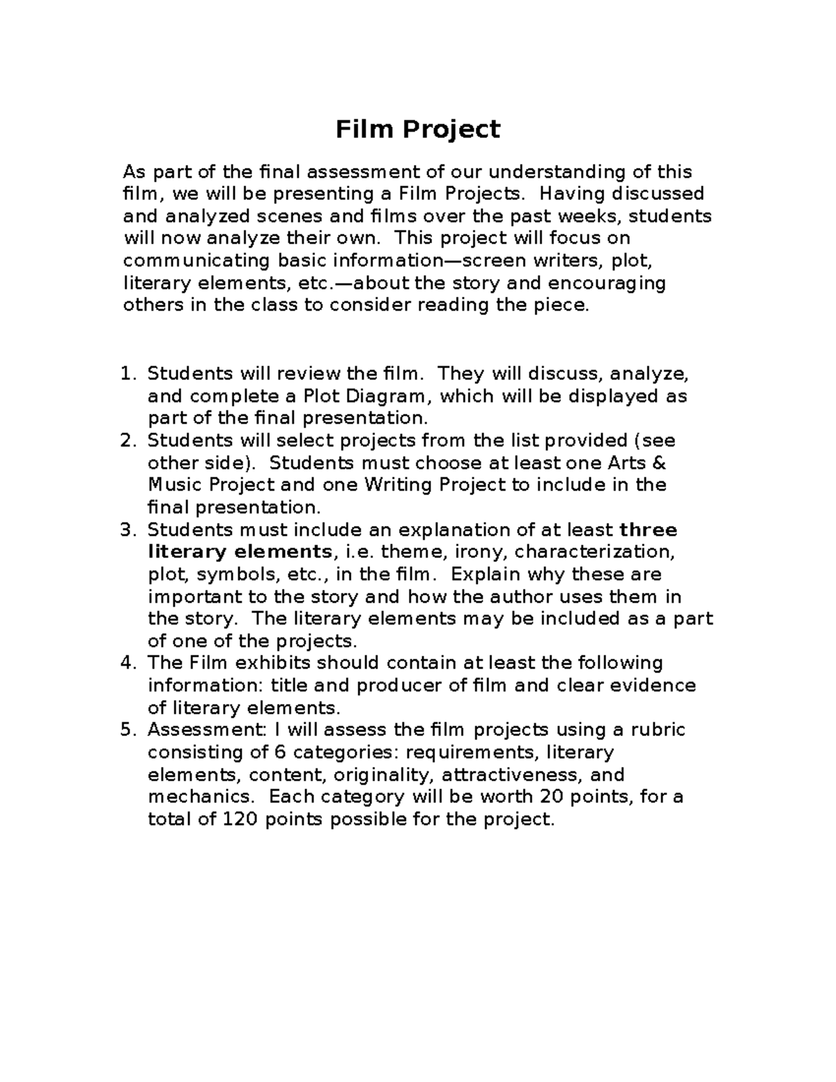ENG 101 Final Exam: Film Project Presentation Guidelines - Studocu