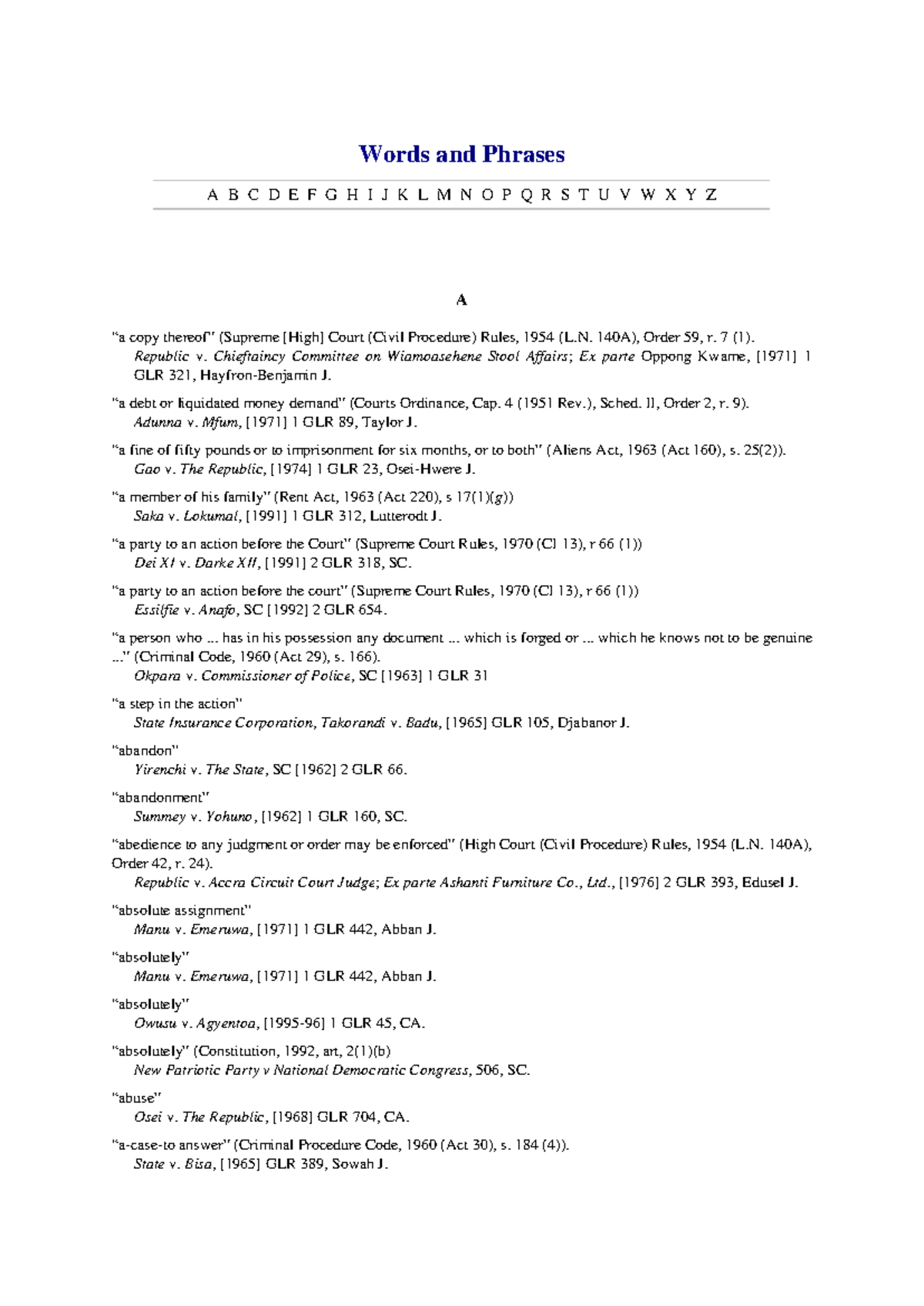 Legal Terminology and Concepts: A-Z Overview for Course LAW101 - Studocu