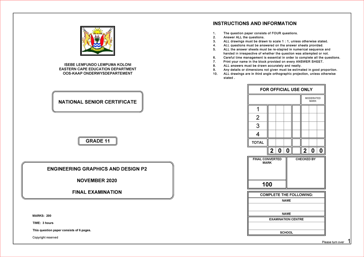 GR11 EGD P2 NOV 2020 Final Exam Question Paper - Studocu