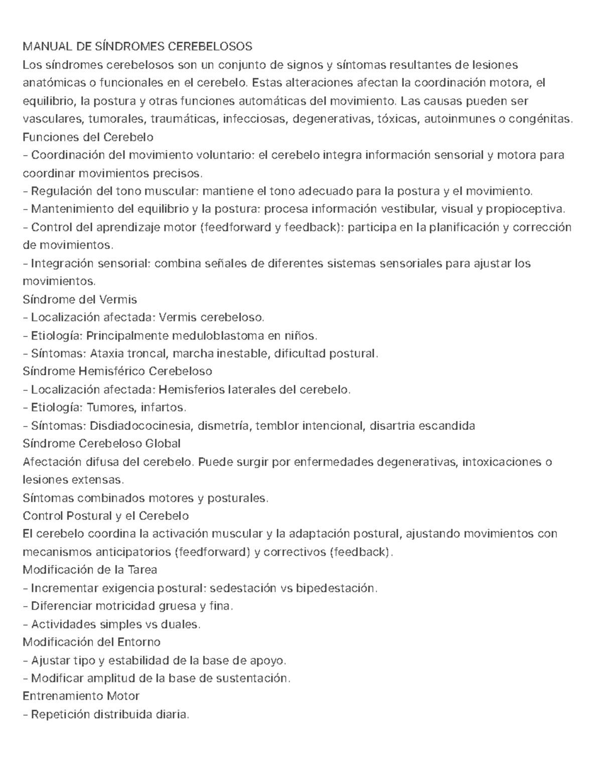 Manual de Síndromes Cerebelosos: Evaluación y Tratamiento ...