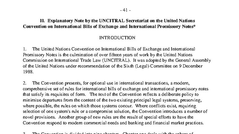 Explanatory Note on the UN Convention for International Bills of ...