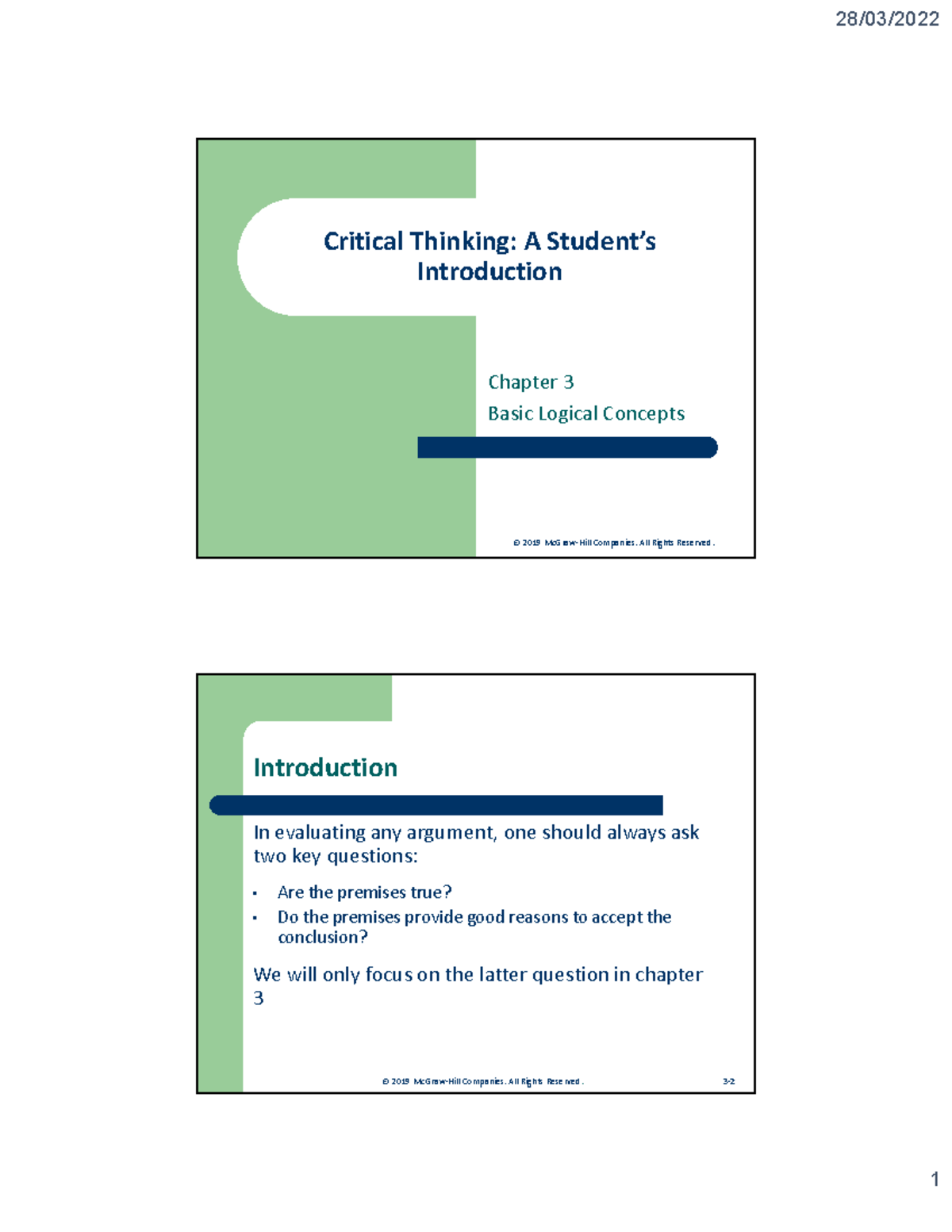 Semester 1 chapter 2 (2021) critical thinking lecture notes - Critical ...