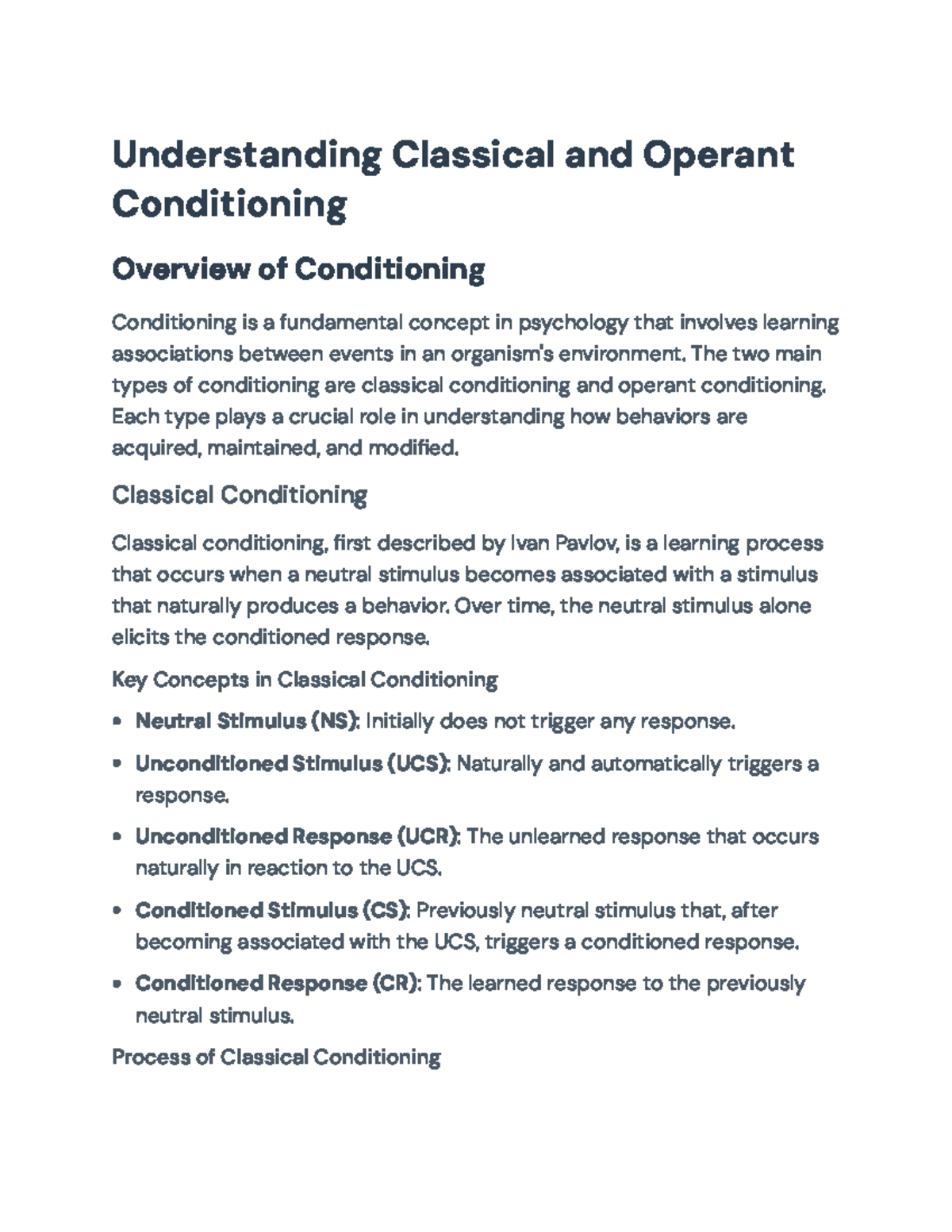 Understanding Classical & Operant Conditioning: Key Concepts (PSY 101 ...