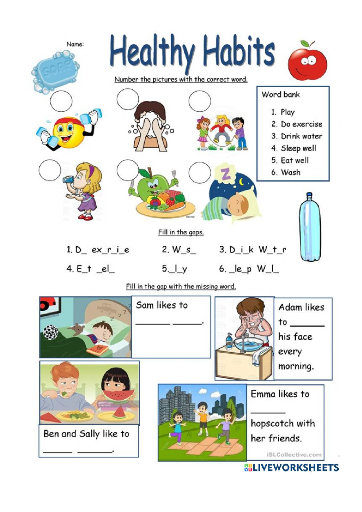 Healthy Habits Worksheet - Interactive Word Activities - Studocu
