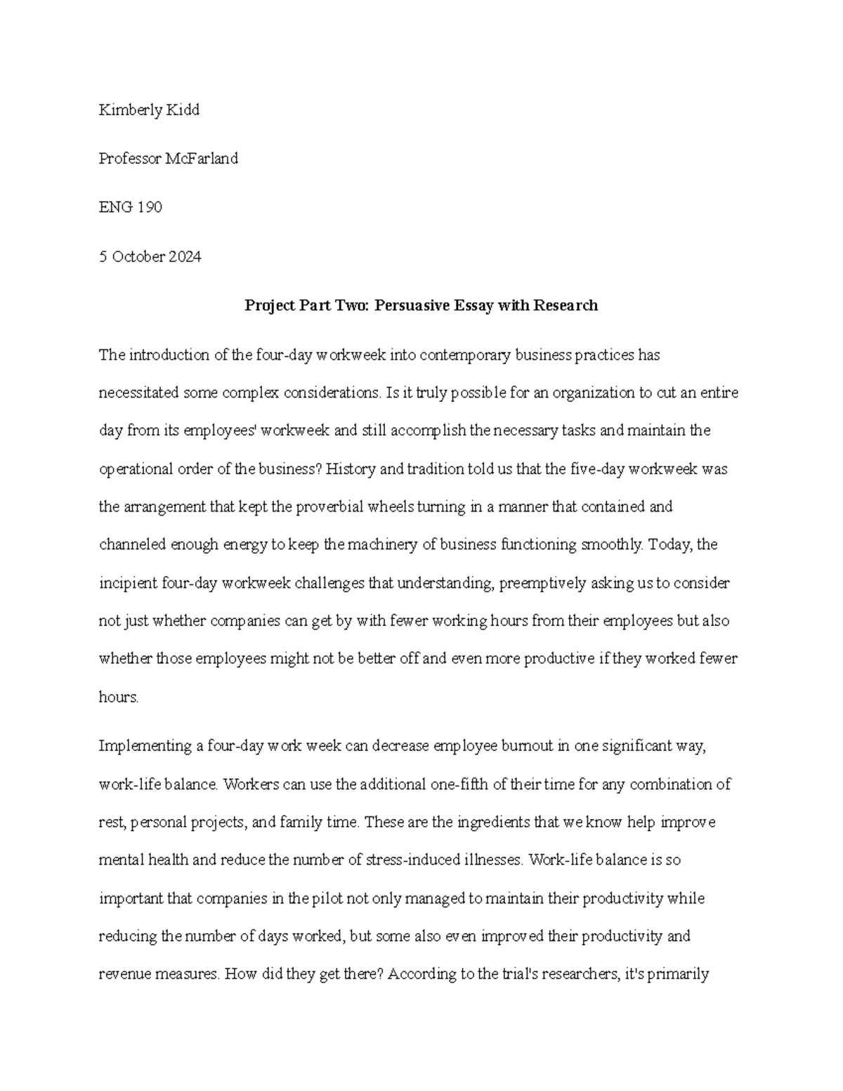 ENG 190 - Module 5 Project Draft: Persuasive Research Essay - Studocu