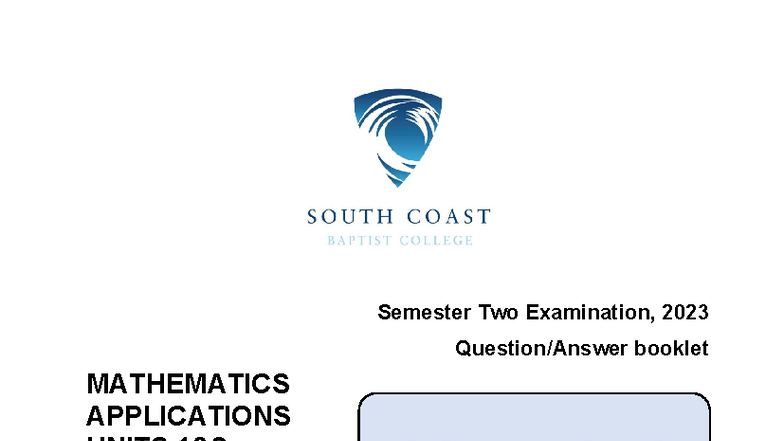 251107 2023 YR11 APPS U1,2 Solns - Semester Two Examination, 2023 ...