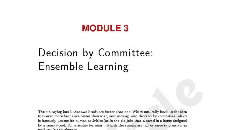BAI702 Module 3 Chapter 13: Decision Committee & Ensemble Learning ...