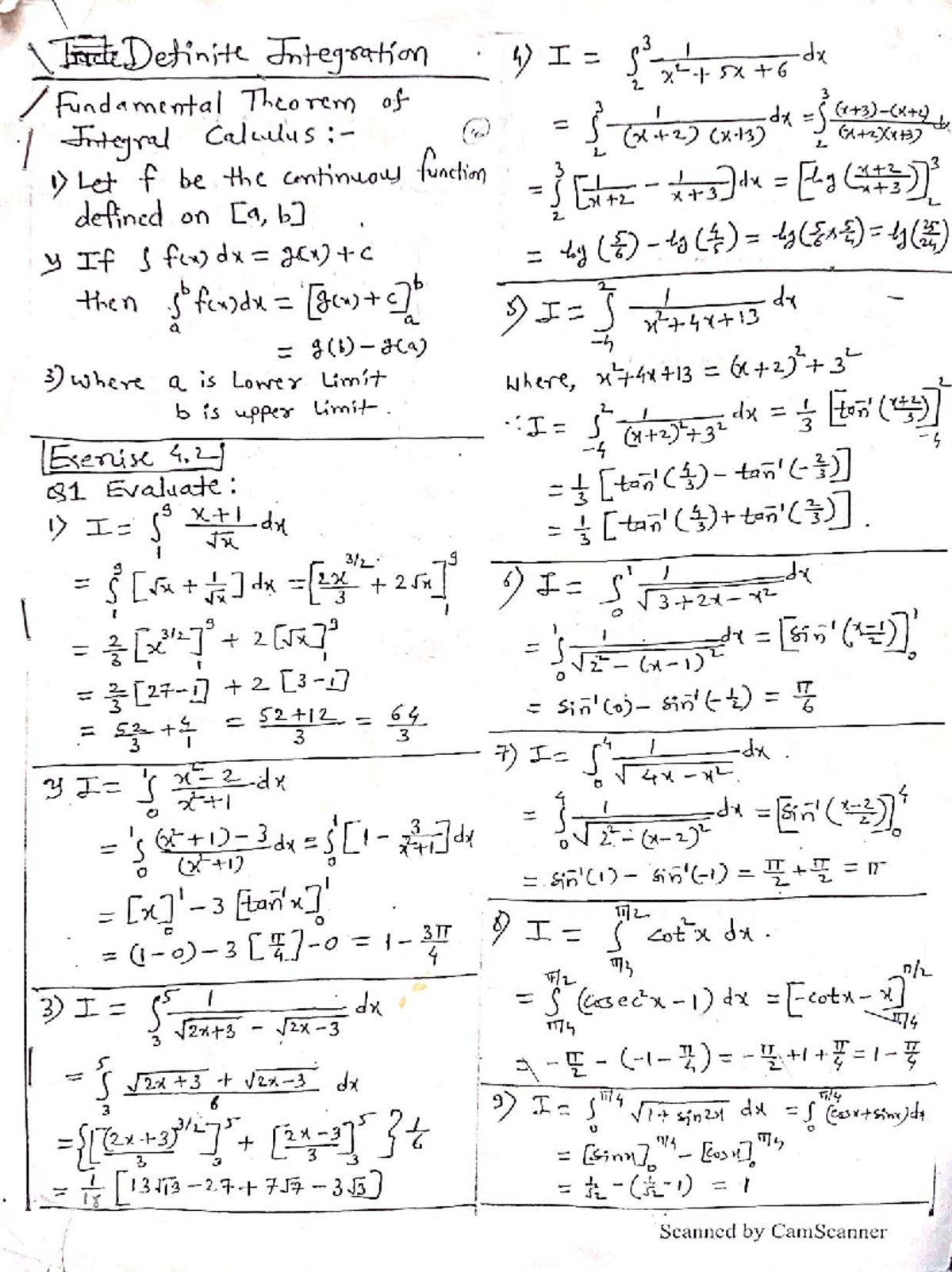 Definite Integration Notes for Course RL 9323 - Studocu