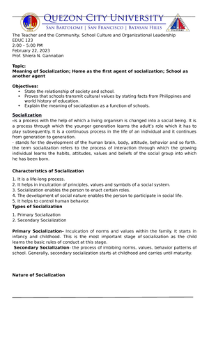 The Teacher, Community, School Culture, and Organizational Leadership ...