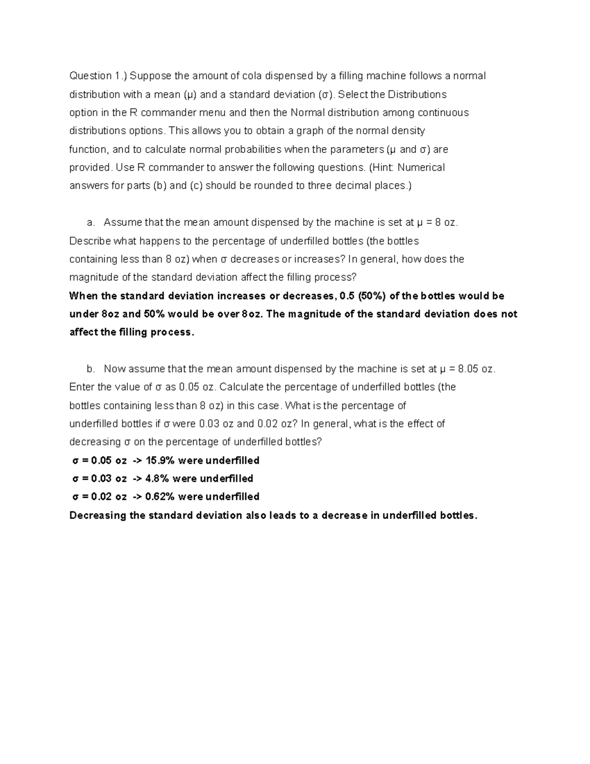 Lab #2 Assignment - Cola Dispensing Analysis (STAT 101) - Studocu