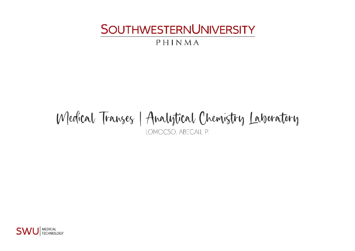 Ana Chem Lab Transes 1 - Labannn - Laboratory Assessment Topic Titles ...