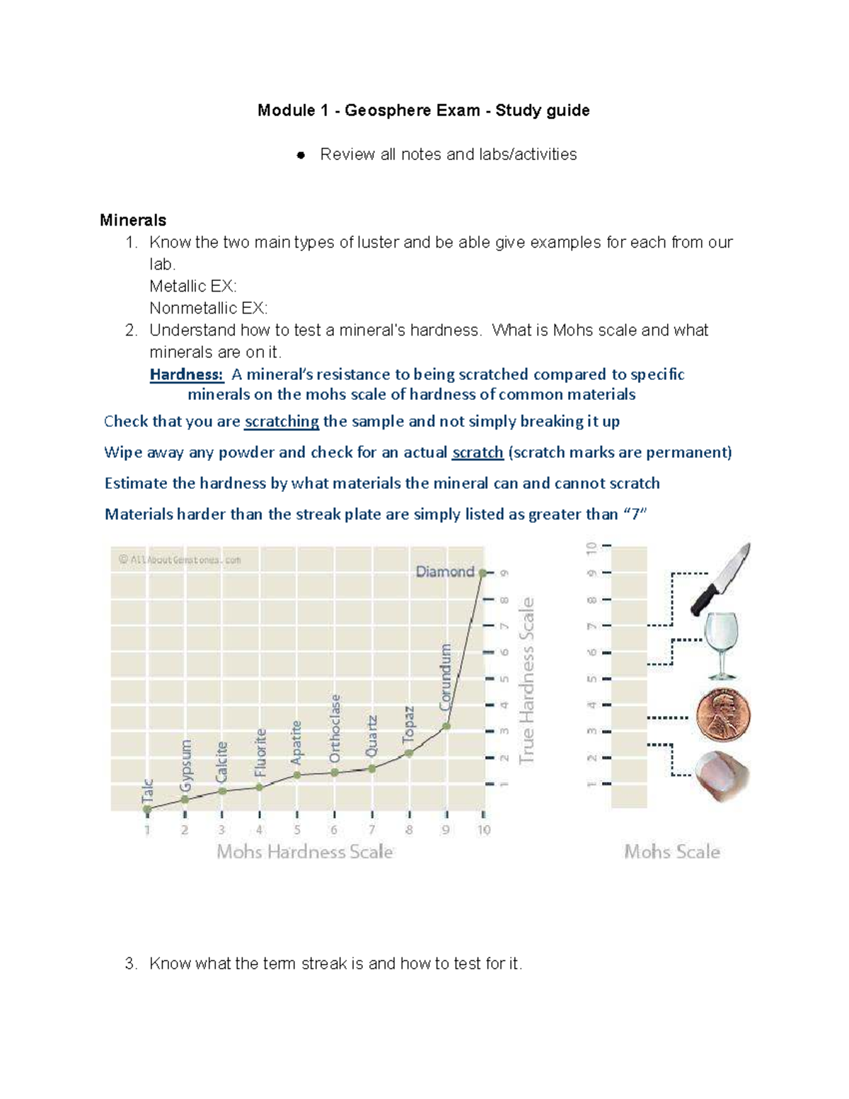 Module 1 Geosphere Exam Study Guide for Earth Science 101 - Studocu