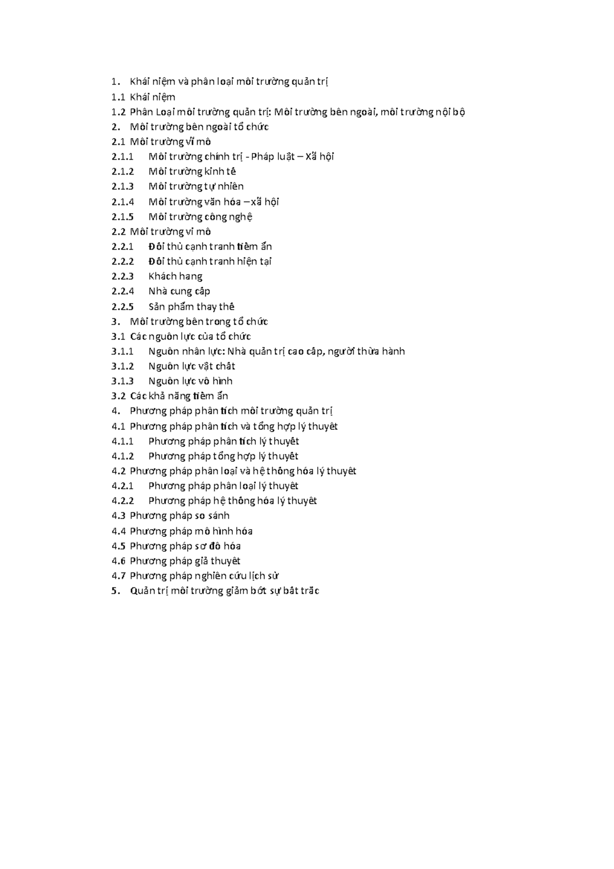 Khái niệm và phân loại môi trường quản trị - Khái ni m và phân lo i môi trệ ạ ường qu n tr ả ị 1 ...